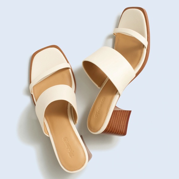 Madewell | Shoes | Madewell Kaitlin Womens Cream Block Heel Sandals ...